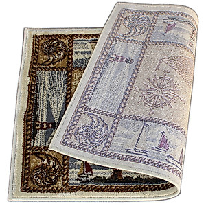 Masada Rugs Nature Area Rug Mat Nautical Scene (2 Feet X 3 Feet 2 Inch) Mat