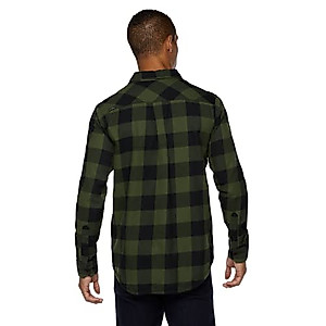 Black Diamond Mens Zodiac Flannel Long Sleeve Shirt, Dark Crimson/Smoke Plaid, X-Large