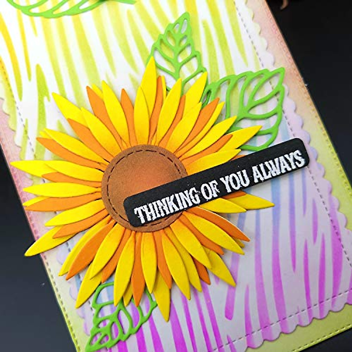 Alinacutle Sentiments Clear Stamps and Tag Die Set, Stripe Stamp Banner,Paper Craft Metal Die-Cuts,Scrapbooking Cutting