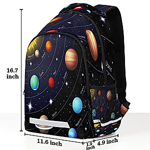 YPPAHHHH Universe Space Galaxy Solar System Backpack for School Girls Boys Kids School Backpack Elementary Students Bookbag Laptop Daypack with Chest Buckle, Teens Hiking Travel Rucksack