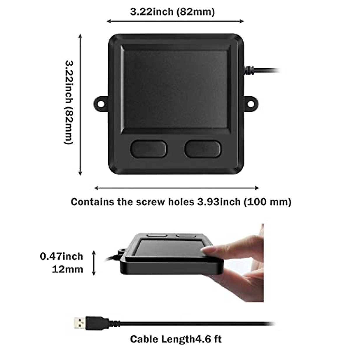MCSaite Wired USB Touchpad, Portable Trackpad Fit with Professional or Industrial Use for Computer Laptop Mac Notebook