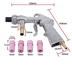 AMTOVL Sand Blasting Guns Sandblaster + 4Pcs Ceramic Nozzles + Extra Iron Nozzle Tip Set