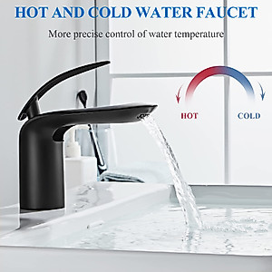 becola Creative Single Hole Bathroom Sink Faucet，Round Hollowing Vessel Sink Faucet，Single Handle Lavatory Black Bathroom Faucet Including Two US Standard 3/8" Hoses