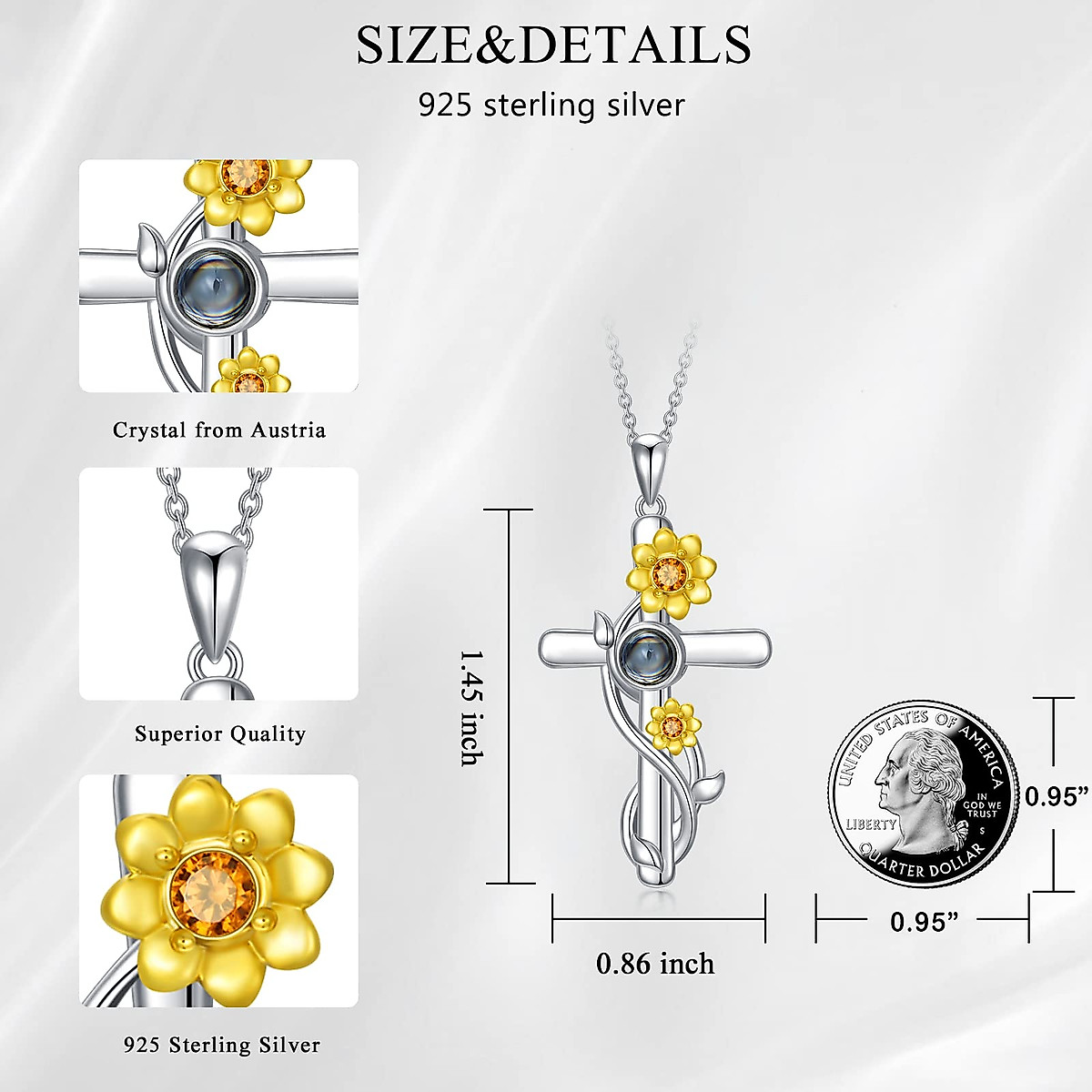 Dorunmo Necklace with Picture Inside Picture Necklace Customized Picture Projection Necklace Personalized Photo Pendant Necklace Christmas Jewelry Gifts for Women Wife Mom Girlfriend