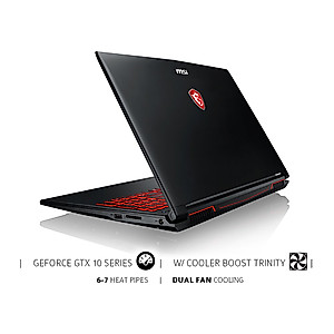 MSI GL62M 7REX-1896US 15.6" Full HD Gaming Laptop Computer Quad Core i7-7700HQ, GeForce GTX 1050Ti 4G Graphics, 8GB DRAM, 128GB SSD + 1TB Hard Drive, Steelseries Red Backlit Keyboard