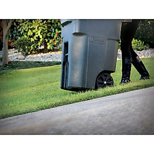 Toter 64 Gal. Trash Can Greenstone with Wheels and Lid