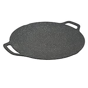 Korean BBQ Pan, Korean Barbecue Grill Pan Round BBQ Grill Pan Korean 6-Layer Coating Curved Shape for BBQ Parties