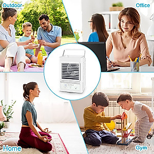 Personal Air Cooler,Auto Oscillation,Portable Air Conditioner Fan with 3 Wind Speeds,2 Refrigeration,Ice Cooler Fan for Indoor Outdoor