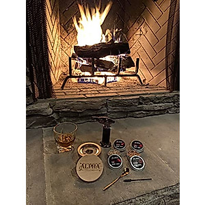 Alpha Cocktails - Cocktail Smoker Kit with Torch - Great for Smoking Whiskey and Bourbon Drinks - 4 Flavors of Smoking Wood Chips with Butane Torch - Homemade Smoked Cocktails - [butane not included]