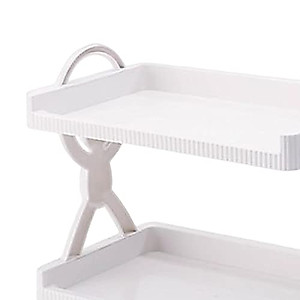 Gralara 2 Tiers Floating Wall Shelves Living Room Bedroom Kitchen Organization Shelf Rack , White