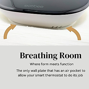 Solar White Rectangle Wall Plate for Ecobee Smart Thermostat Enhanced and Premium, Modern Textured Design