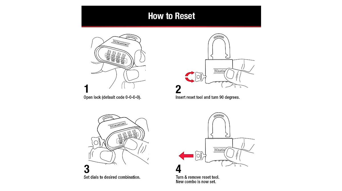 Master Lock 175 Set Your Own Combination Brass Padlock - Secure and Durable
