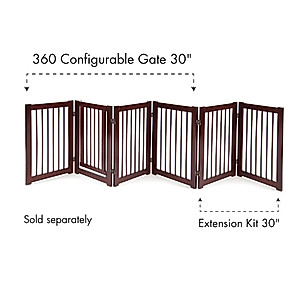 Primetime Petz 33233 Extension Kit for 360 Configurable Walk Through Folding Pet Gate ,Walnut,30"