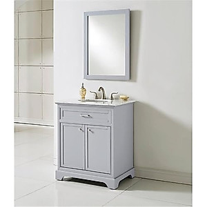 Elegant Kitchen and Bath 30 inch Single Bathroom Vanity Cabinet Set - Light Grey