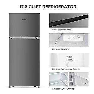 NUTRIFROST 30" Top Freezer Refrigerator - 17.6 Cu.Ft Total Capacity - Reversible Door - Adjustable Thermostat - Metallic Finish
