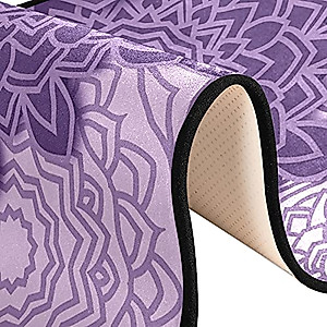 xigua Purple Mandala Boho Runner Rug, Soft Non Slip Long Area Rugs Floor Mat for Hallway Bedroom Living Room Kitchen 72 X 24 Inch