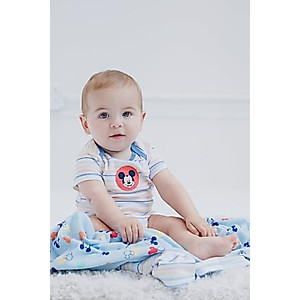 Disney Mickey Mouse Baby Boys Coverall Bodysuits T-Shirts Pants Accessories and Blanket 15 Piece Layette Set 0-6 Months