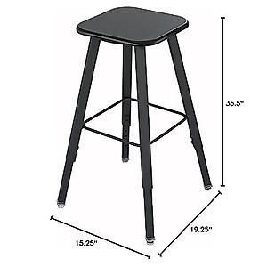 Safco Products 1205BL Alphabetter® Stool for Alphabetter Stand-Up Desk (Sold Separately), Black Frame, Black Seat Classroom and Home School Desk