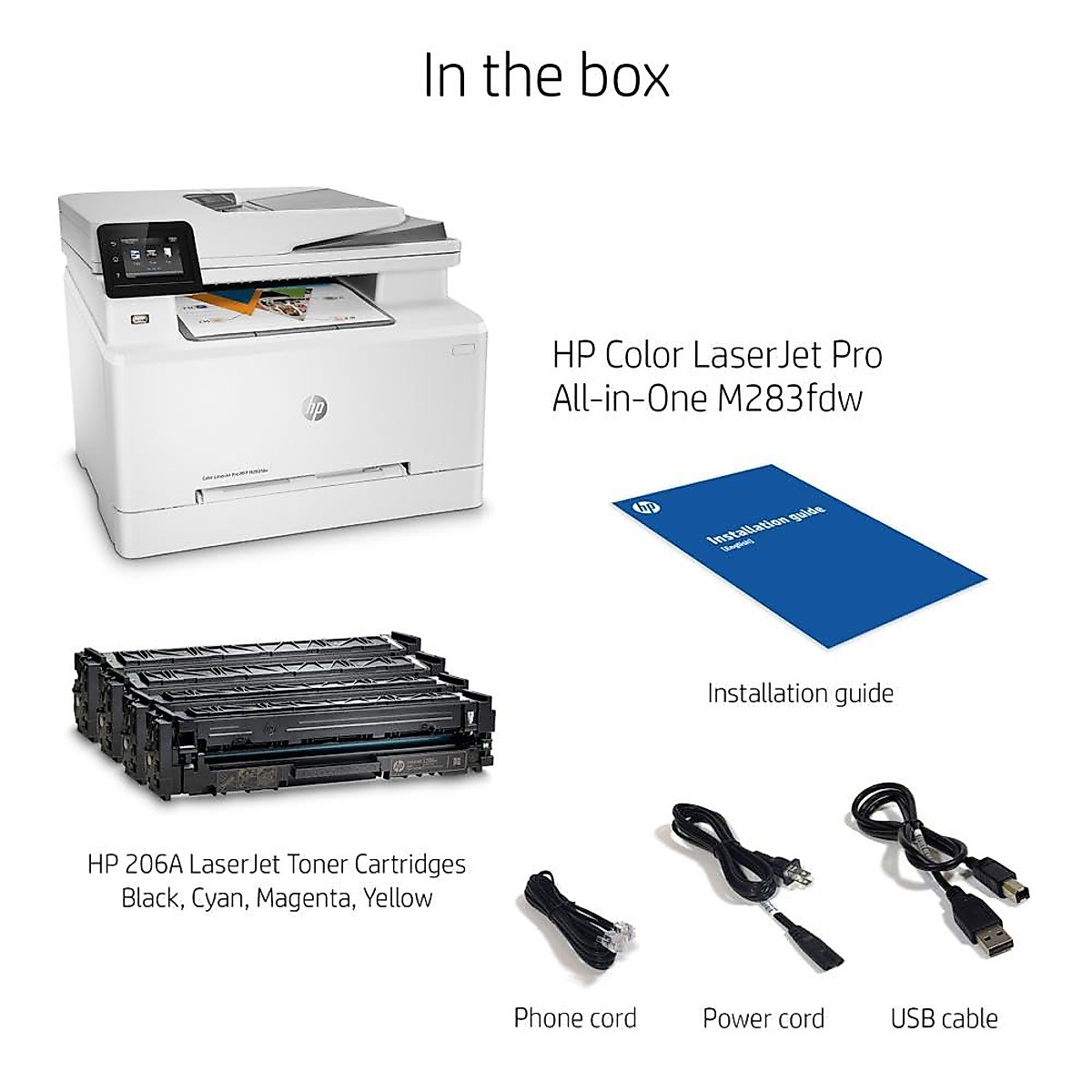 HP Color LaserJet Pro M283fdw Wireless All-in-One Laser Printer, Remote Mobile Print, Scan & Copy, Duplex Printing, Works with Alexa (7KW75A)