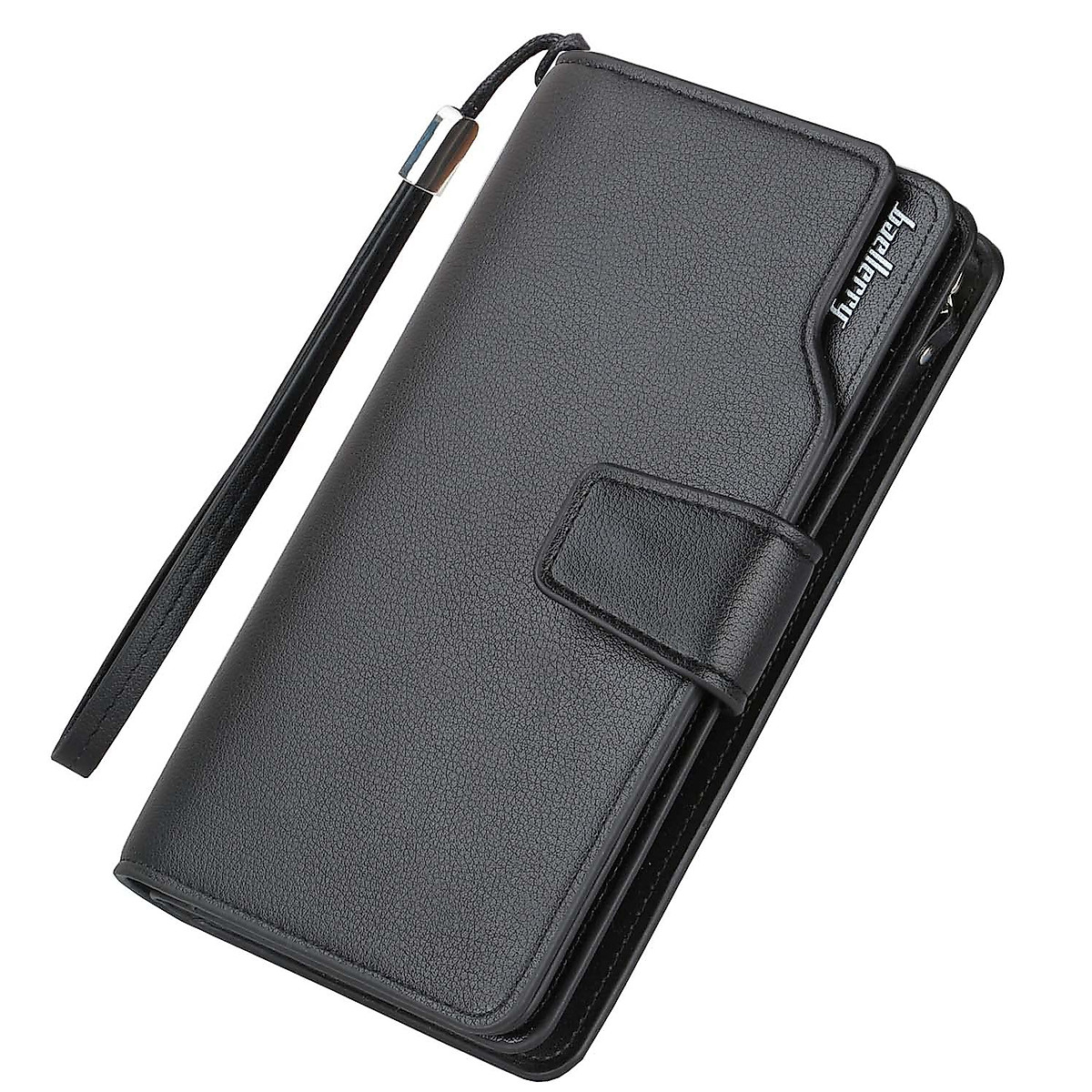 Wallets for Women Men's Clutch Wallet Large Capacity Leather Purse Business Credit Card Holder (1-Black)