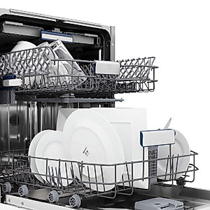 ZLINE Autograph Edition 24" Tallac Series 3rd Rack Top Control Built-In Tall Tub Dishwasher in Custom Panel Ready with Polished Gold Handle, 51dBa (DWVZ-24-G)