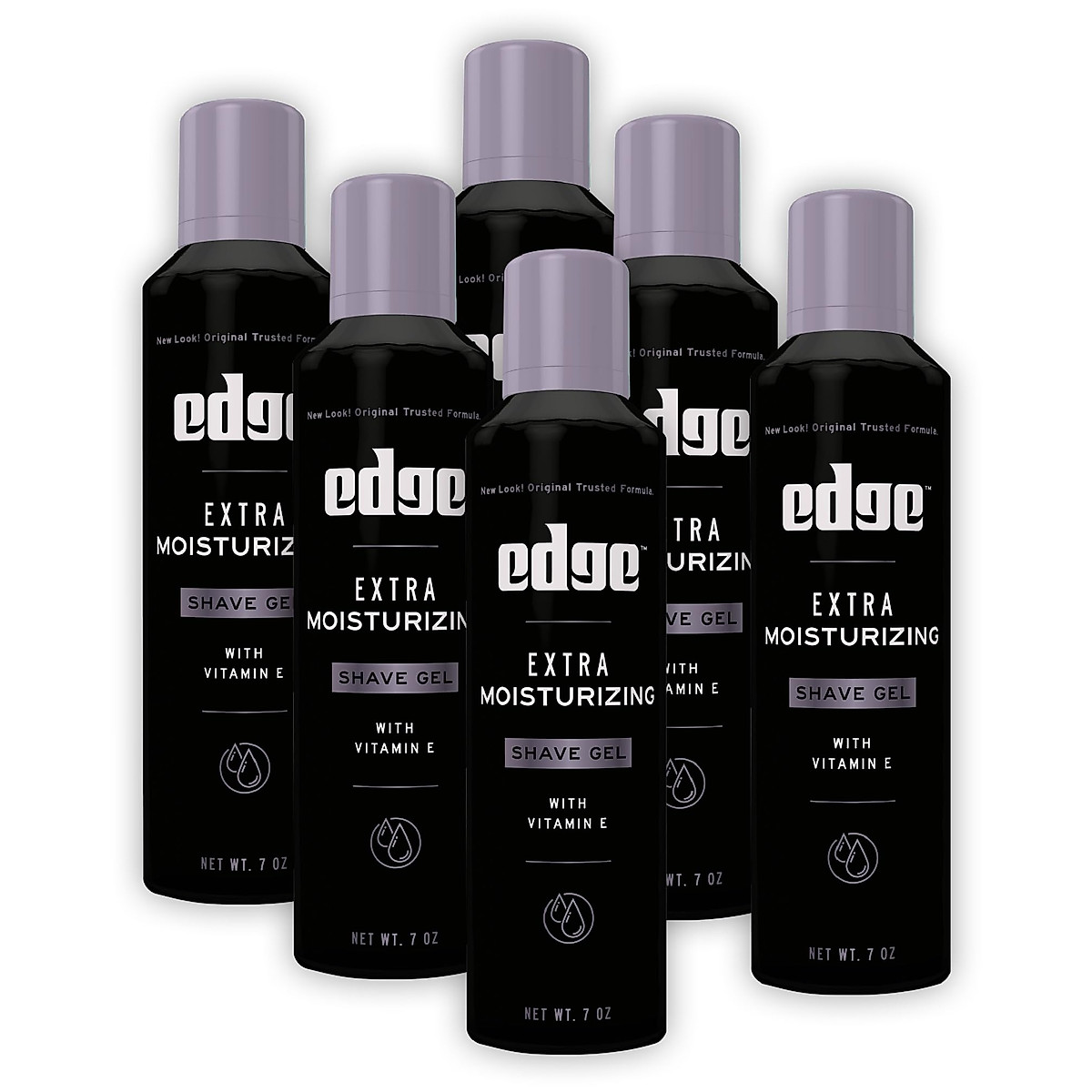 Edge Shaving Gel for Men, Extra Moisturizing with Vitamin E, (6 Pack) - Shave Gel For Men That Moisturizes, Protects and Soothes To Help Reduce Skin Irritation