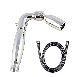 High Sierra Showerheads® - Solid Metal Handheld Shower Head with Trickle Valve and 72-Inch Metal Hose with Silicone Inner Tube. Low Flow 1.5 GPM - Chrome Finish