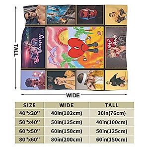 Unisex Throw Blanket Flannel Blankets for Bedding Couch Sofa Living Room Throws All Season 50''x40'', Black