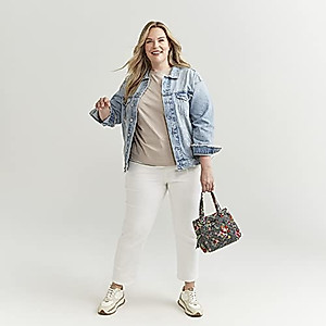 Vera Bradley Women's Cotton Mini Multi-compartment Crossbody Purse, Citrus Paisley - Recycled Cotton, One Size