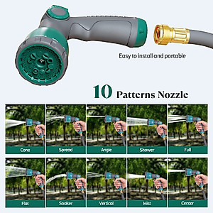 Gilbest Retractable Hose Reel, 5/8 "x 100 ft Retractable Garden Hose, Wall Mounted Retractable Hose, Retractable Water Hose with 10-Function Hose Nozzle, Any Length Lock/Heavy Duty/180°Swivel Bracket