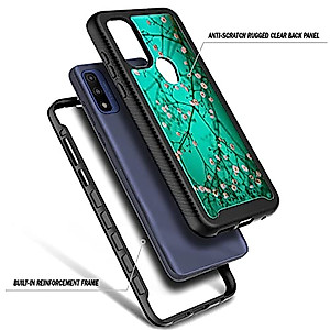 NZND Case for Motorola Moto G Pure, Moto G Play 2023/G Power 2022 with [Built-in Screen Protector], Full-Body Protective Shockproof Rugged Bumper Cover Durable Phone Case (Plum Blossom)