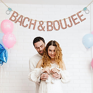 Dalaber Bach & Boujee Banner, Bridal Shower, Bachelorette Party Decorations Supplies, Rose Gold