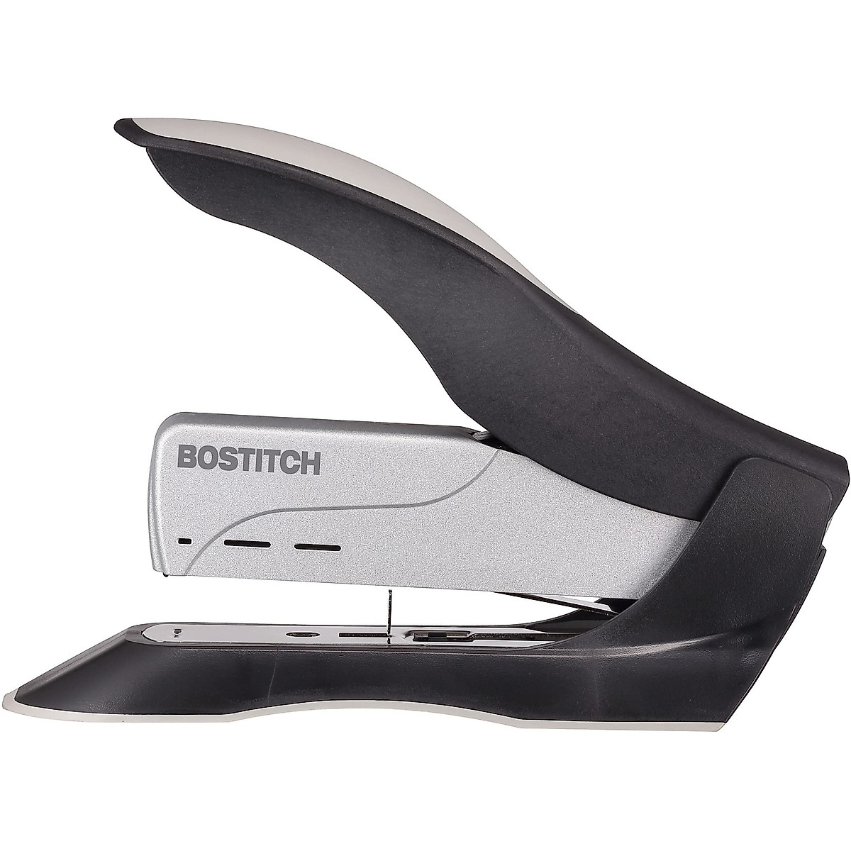 Bostitch inHANCE+100 Heavy Duty Stapler - Two Fingers, No Effort, Spring Powered Stapler - 100 Sheets, Gray (1300)