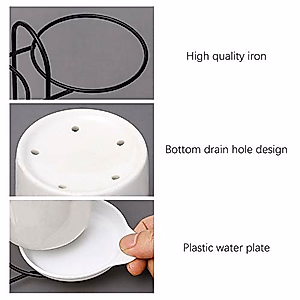 Kelendle Ceramic Caddy Cutlery Holder with Metal Base Utensil Organizer Flatware Organizer for Kitchen Countertop Table Cabinet Pantry, White