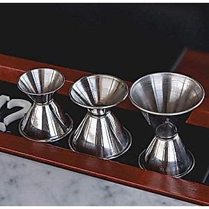 (1-PC- 1/2 & 1 Ounce) Jiggers Double Sided Stainless Steel Portion Control Cocktail Measuring Shot Bar Tool Commercial Grade