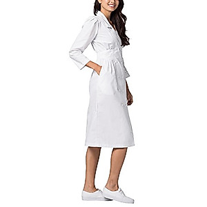 Adar Universal Scrub Dress for Women - Fitted Midriff Dress - 2810 - White - 14