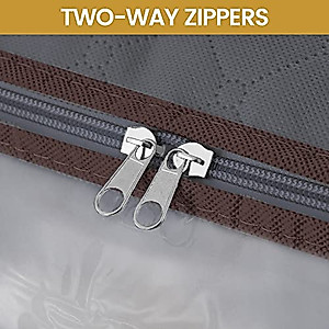 FORCTIBULL Large Storage Bags, Closet Organizers and Storage Bins with Lids, Storage Containers with Clear Window for Organizing Clothes Blanket Comforter Bedding Toy, 84L (3 Pack, Gray)