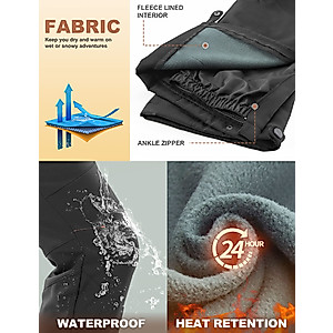 Heathyoga Snow Ski Pants Women Waterproof Softshell Insulated Fleece Lined Snowboard Pants Hiking Pants for Winter Outdoor