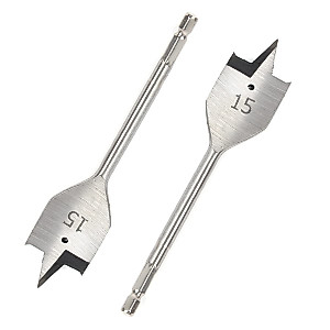 SagaSave 15MM High Carbon Steel Spade Drill Bit,Woodworking Paddle Flat Bit for Wood,Soft & Hardwood,Gypsum Board,Clinker,Foam Box-1PCS Silver