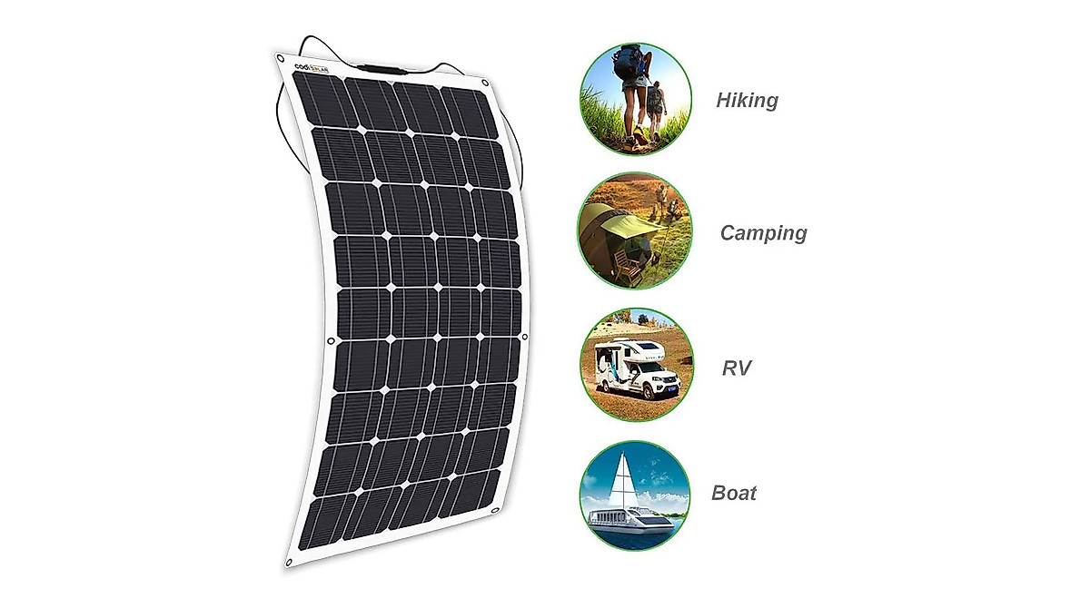 Flexible Solar Panel 100W 12V, Lightweight Bendable Mono Solar Panels ...
