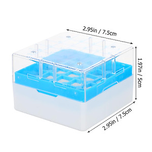 iplusmile Polycarbonate Freezer Boxes 25- grids Freezing Cryovial Storage Box Polycarbonate CryoBox Vial Rack Microcentrifuge Tube Box