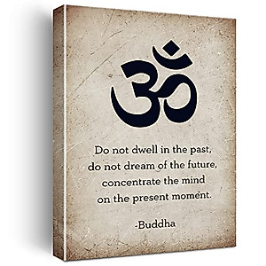 Positive Buddha Life Quote Wall Art Canvas Print Inspirational Sayings Poster Framed Artwork Vintage Painting for Home Wall & Tabletop Decor