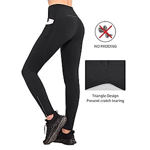 BALEAF Women's Fleece Lined Leggings Water Resistant Winter Clothes Running Tights Cold Weather Hiking Pants Zip Pockets Black L
