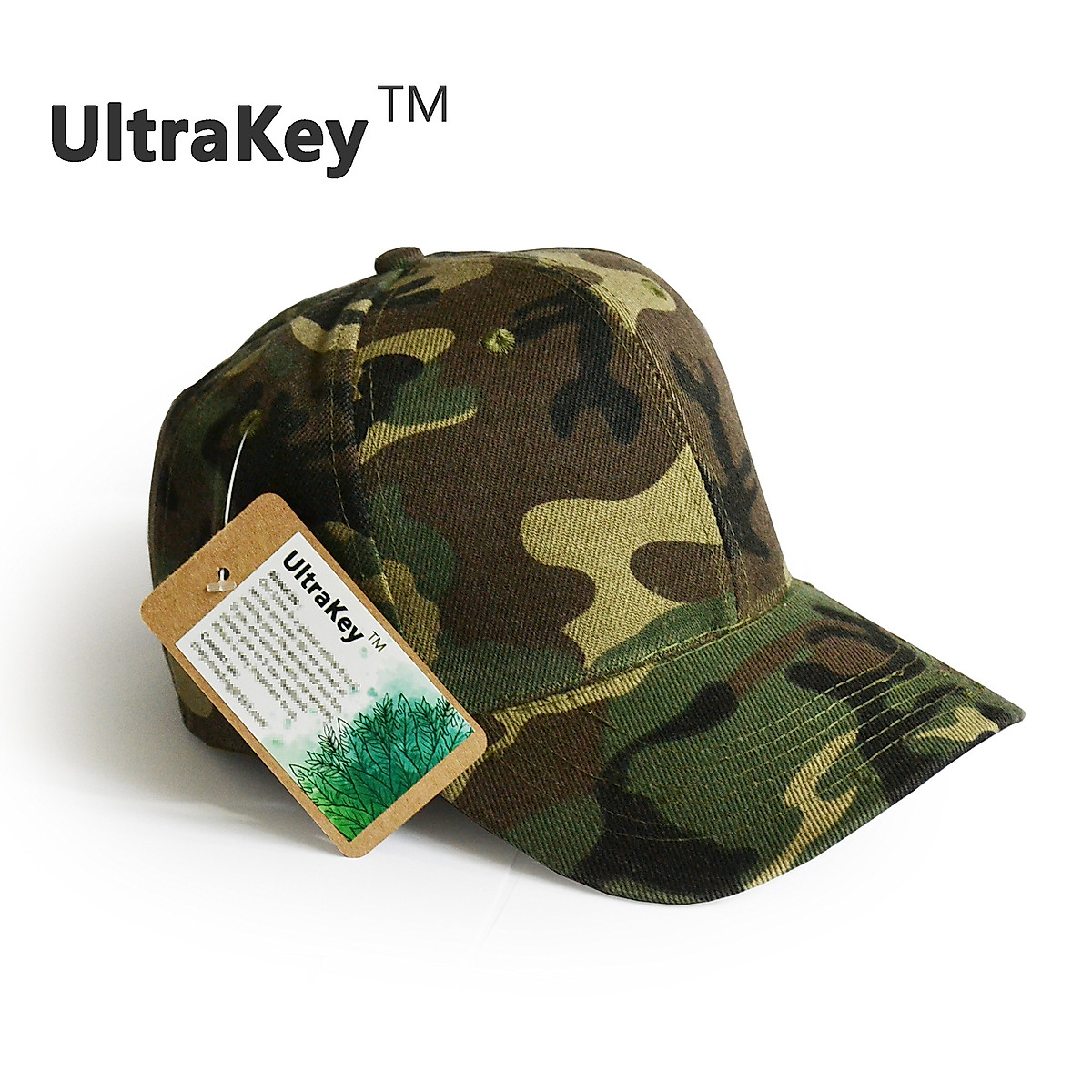 UltraKey Mens Army Military Camo Cap Baseball Casquette Camouflage Hats for Men Hunting (Green)