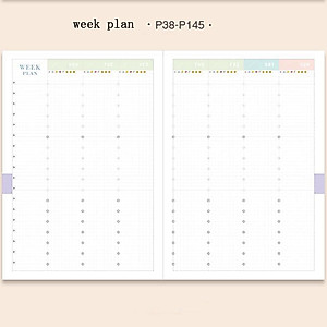 B6 Undated Monthly Weekly Planner Inner Core Time Management Weekly Schedule Book for Full Year Timeline Agenda Notebook Refill Paper (B6 inner core)