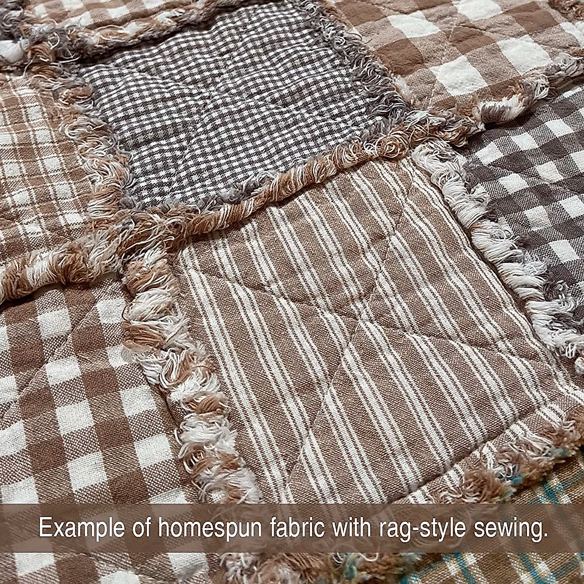 40+ Lightwash Neutral Charm Pack, 5 inch Precut Cotton Gray Taupe Plaid Homespun Fabric Squares by JCS