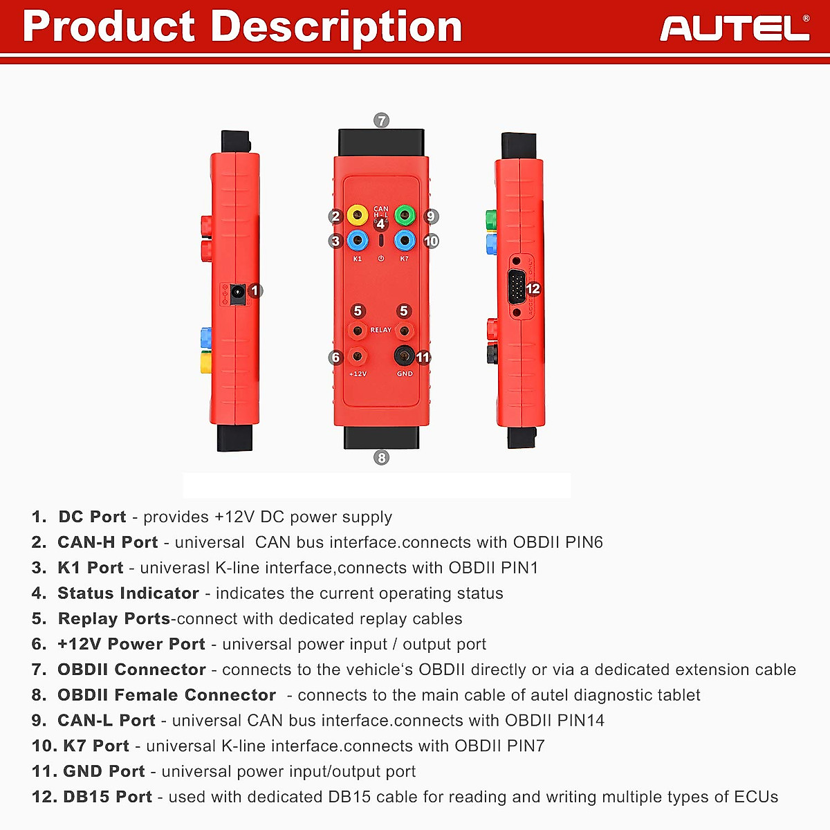 Autel 2024 G-BOX3 Accessory Tool, Upgraded of Gbox2, Gbox3 Key Programming Adapter for Mercedes-Benz/for BMW, Writing Boot Mode Bench Method, Works W/MaxiIM IM508(S) + XP400, IM608 PRO II, IM608S II