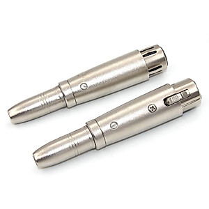Zramo® TH094 2PC Professional Converter Adapter XLR 3 Pin Female to 1/4" 6.35mm Female Socket Audio Adapter Silver Tone TRS Jack Audio Cable Mic Cord Adapter Plug,Plus Many Other Applications