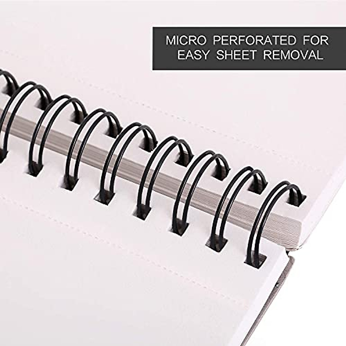 Bachmore 8.5"x11" Hardbound Sketchbook, Left Spiral Sketch Pad with Hardcover, Perforated and Durable Acid Free Drawing Paper, Ideal Art for Kids & Adults, Artist Pro & Amateurs