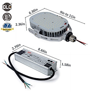 Hytronics 120W LED Retrofit Kit,700W MH/HPS Equivalent,100-277V 5000K 14400 Lumens,ETL/cETL/DLC Listed,Replaces Street/Area Light,High Bay,Gas Station Light,Wall Pack Light.